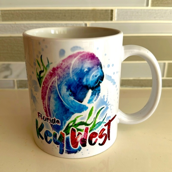 Dining | Key West Florida Manatee 14 Oz White Ceramic Mug | Poshmark